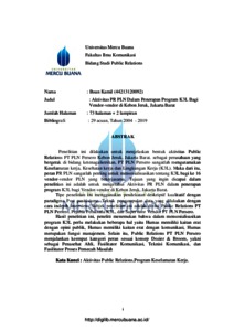 AKTIVITAS PR PLN DALAM PENERAPAN PROGRAM K3L BAGI VENDOR -VENDOR DI KEBON JERUK JAKARTA BARAT ...